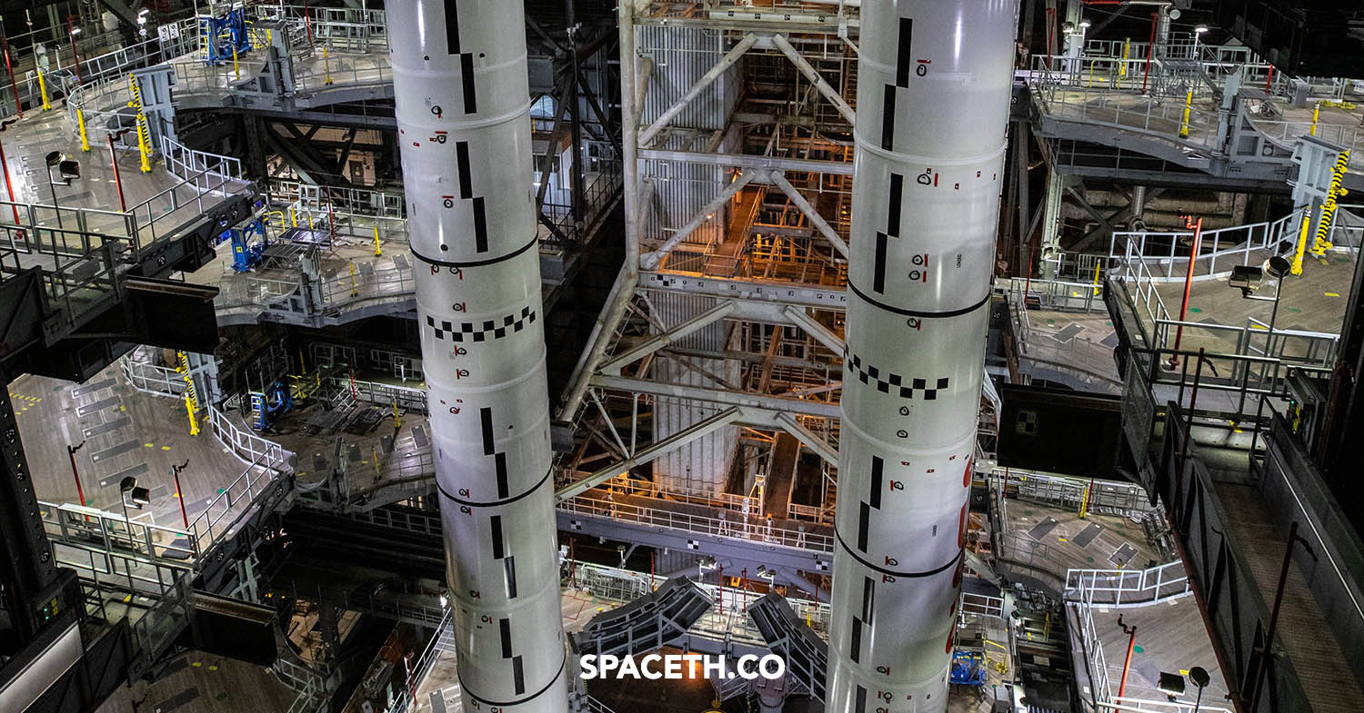 Solid Booster กลับมาแล้วในรอบ 10 ปี ประกอบร่างกับ SLS Core เตรียม Artemis 1